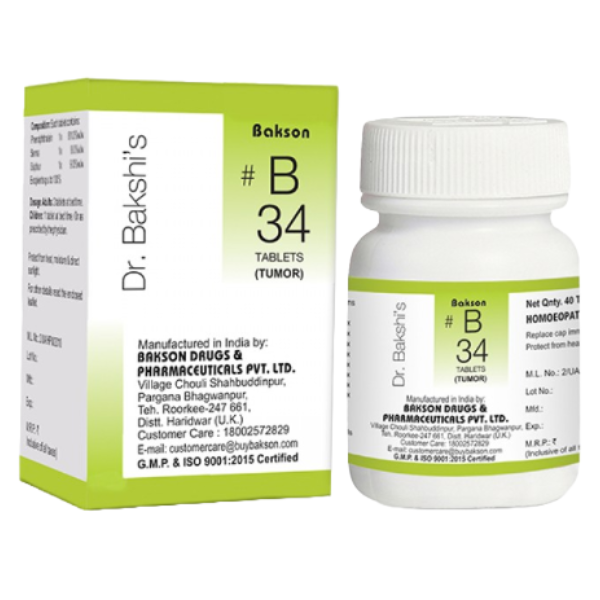 Buy Bakson's #B 34 Tumor Tablets - Uses, Benefits & Dosage
