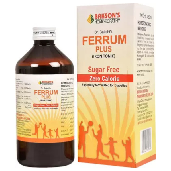 Buy Bakson's Ferrum Plus Iron Tonic Sugar Free - Uses, Benefits & Dosage